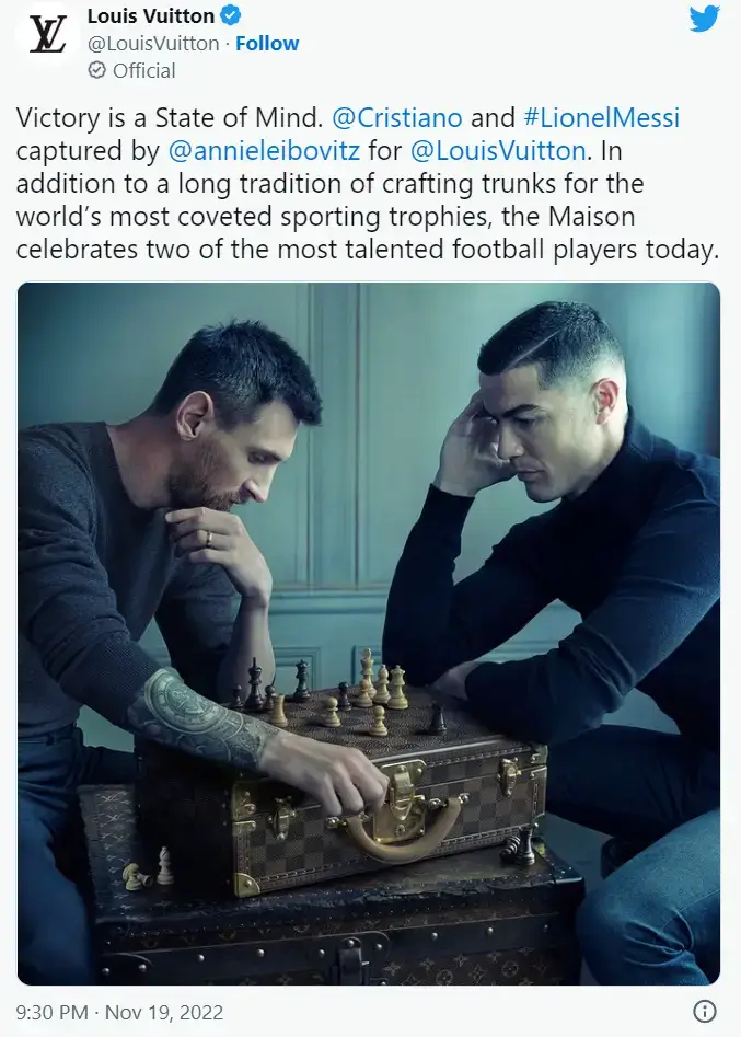 Ronaldo And Messi Play Chess In Louis Vuitton Campaign - Stream Press